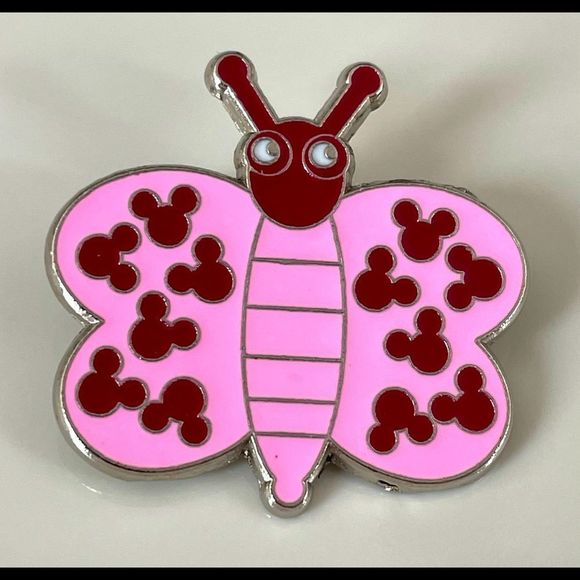 Disney | Accessories | Disney Pink Butterfly Pin 20 With Mickey Icon ...